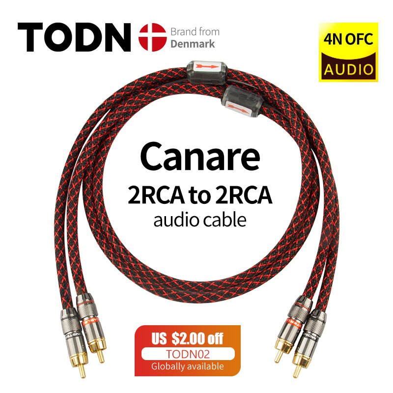 Canare 1 Pair Rca Audio Cable 2 Rca To 2 Rca Interconnect Cable Hifi ...